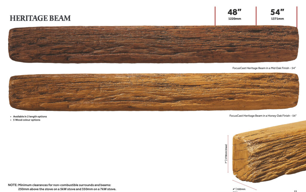 Non-Combustible Heritage Beam Range - Furniture & Fireplaces Ltd